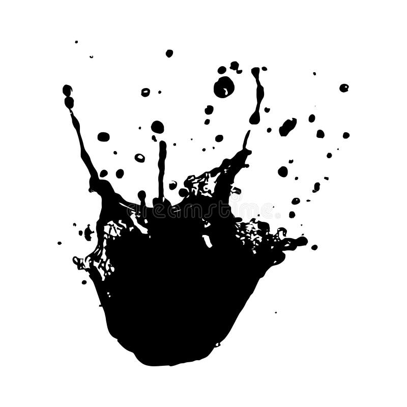 Black Ink Splash Exploding Isolated White Background Stock Vector ...