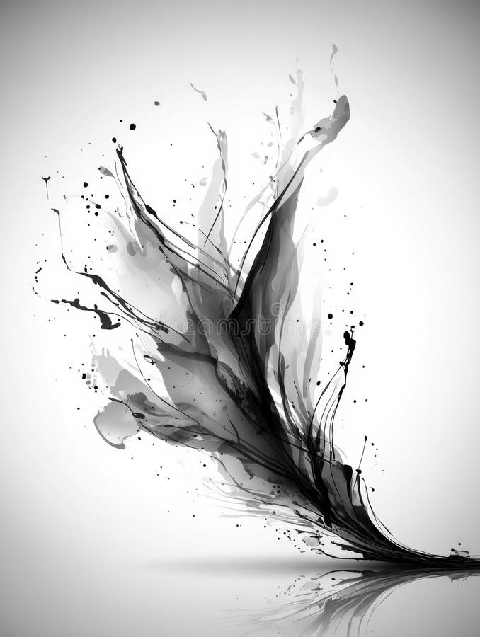 Black Ink Splash in Motion Creates Dynamic Visual Representation of Oil ...