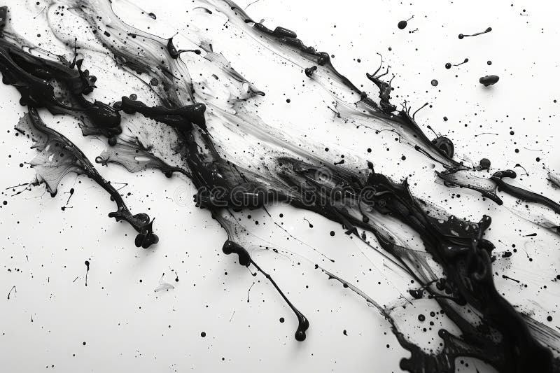 Black Ink Splash on White Background for Artistic Design. Stock Photo ...