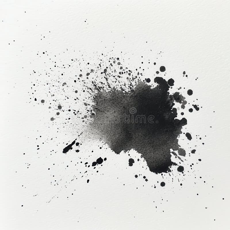A Black Ink Splash on a White Background, Creating an Artistic and ...