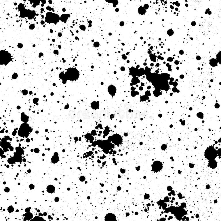 Black Ink Splashes and Stains Seamless Pattern Stock Illustration ...