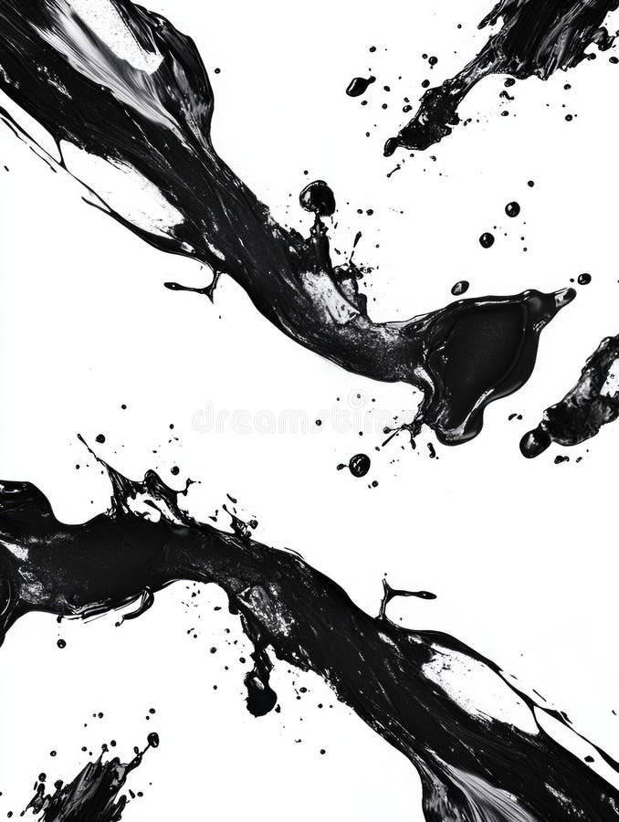 Black Ink Splatter Abstract Stock Illustration - Illustration of effect ...