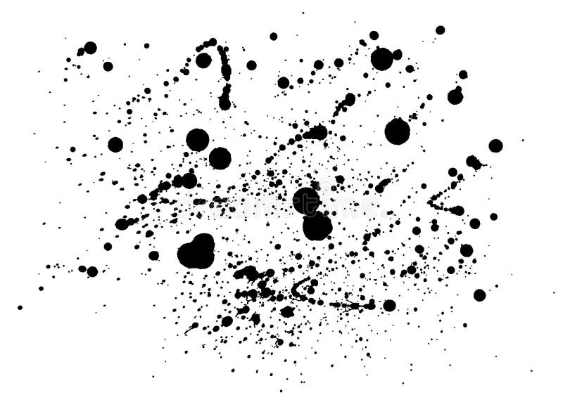 Black Paint, Ink Splash, Brushes Ink Droplets, Blots. Black Ink ...