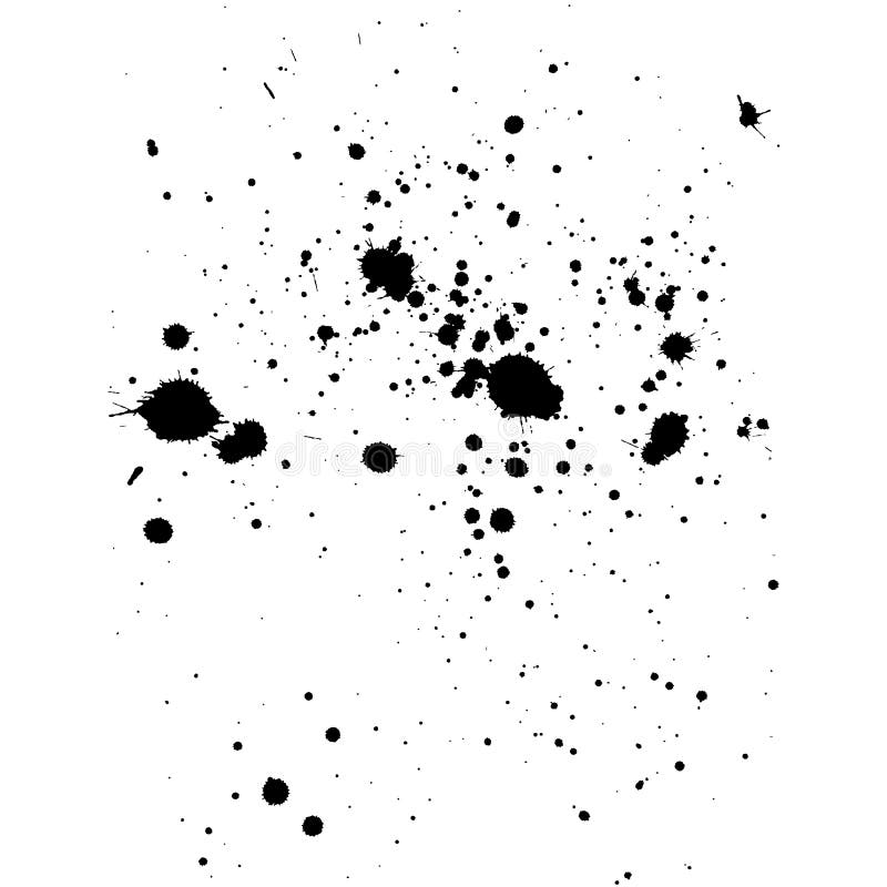 Black Paint, Ink Splash, Brushes Ink Droplets, Blots. Black Ink ...