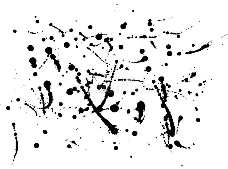 Black Ink Splatter Background, Isolated on White. Stock Vector ...