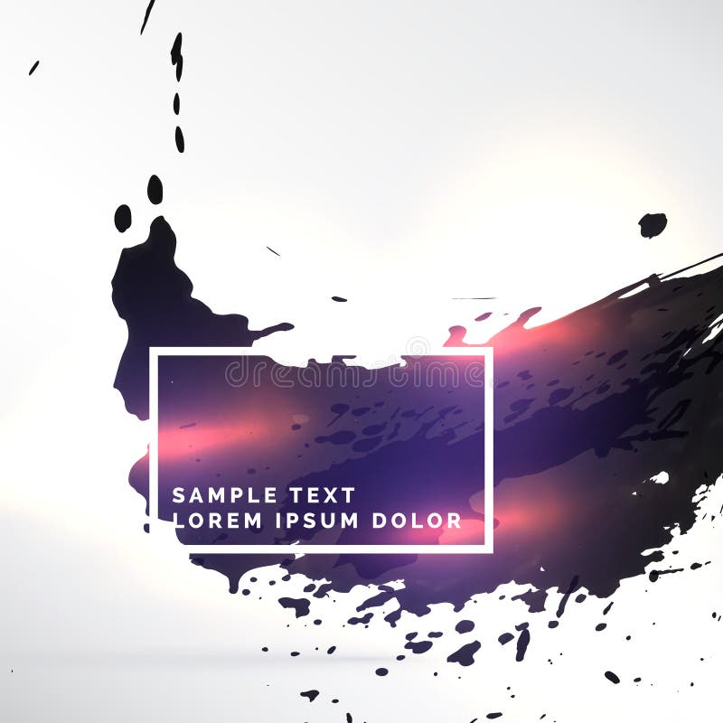 Black Ink Splatter Background with Light Effect Stock Vector ...