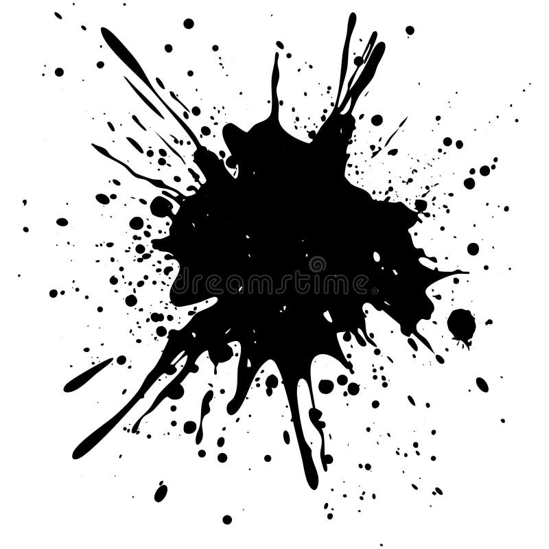 Black Ink Splatter Creating an Abstract Design on White Background ...