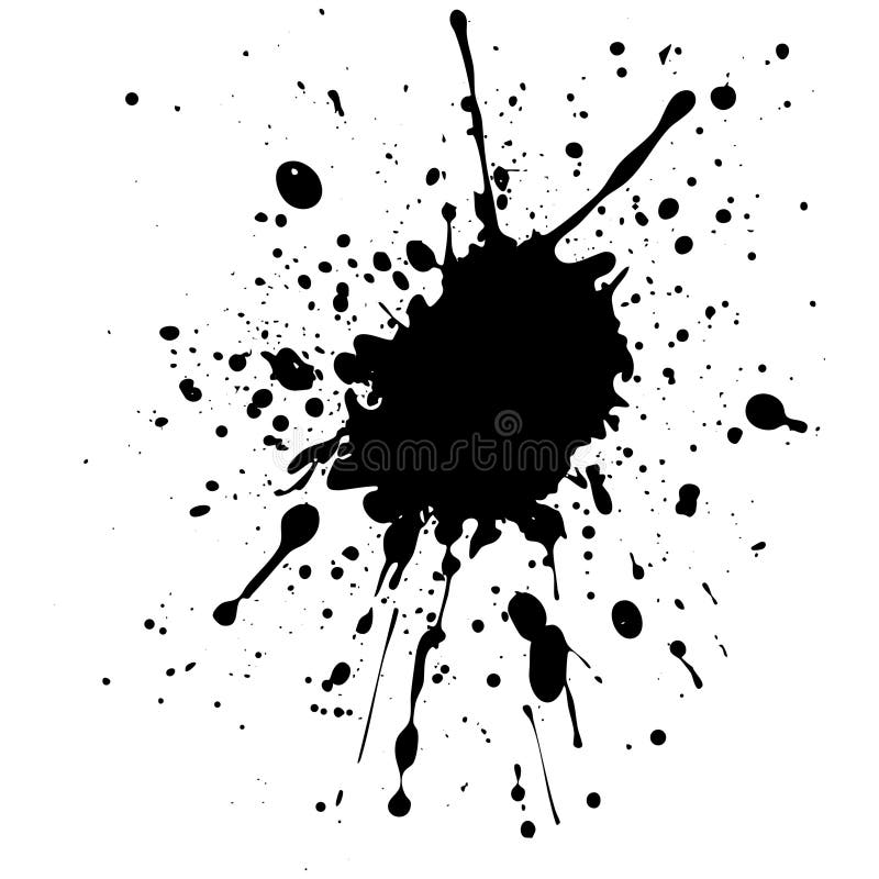 Black Ink Splatter Creating an Abstract Design on a White Background ...