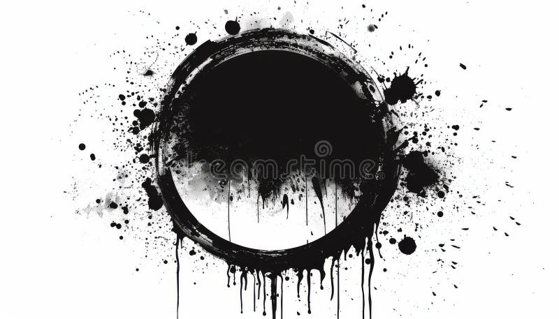 Black Ink Splatter Dirt Stain on Isolated Background. Black Spray ...