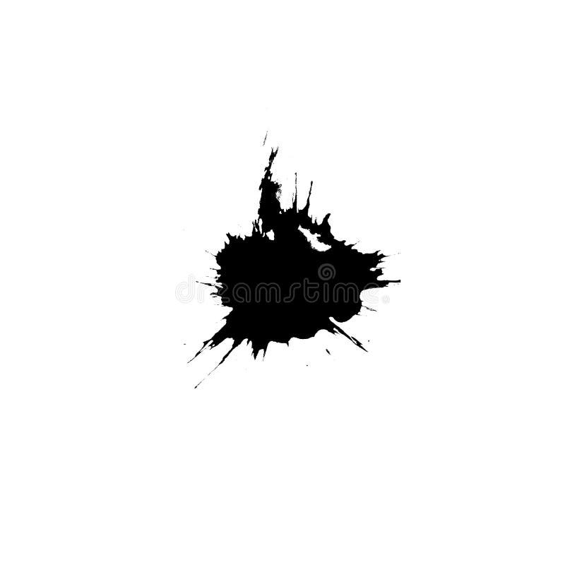 Black Ink Splatter Drops Paint Shape Isolated on White Stock ...
