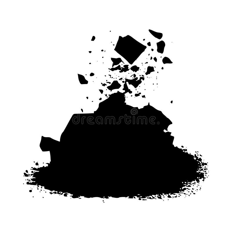 Black Ink Splatter Explosion Fragments Image Stock Vector ...