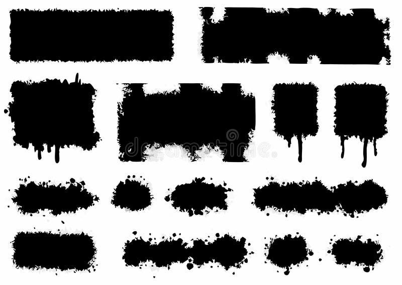 Black Ink Splatter Shapes Grunge Design Elements Abstract Backgrounds ...