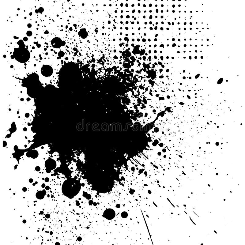 Black Ink Splatter on White Background Creating an Abstract Artwork ...