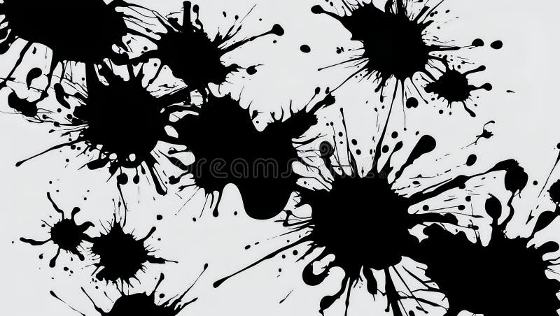 Black Ink Splatters on a Light Background Create an Abstract Artistic ...