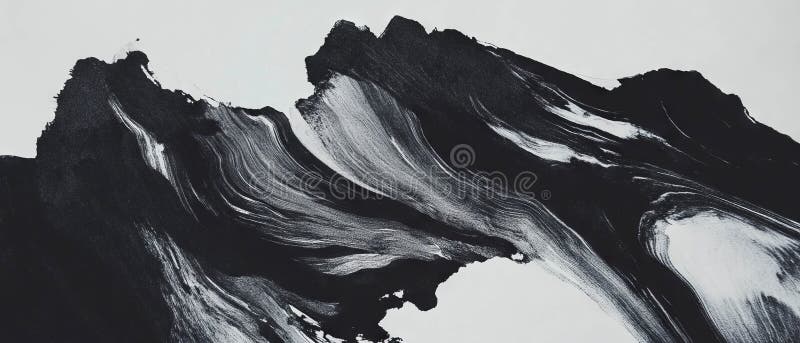 Black Ink Sponge Texture on White Paper Creates Abstract Patterns and ...