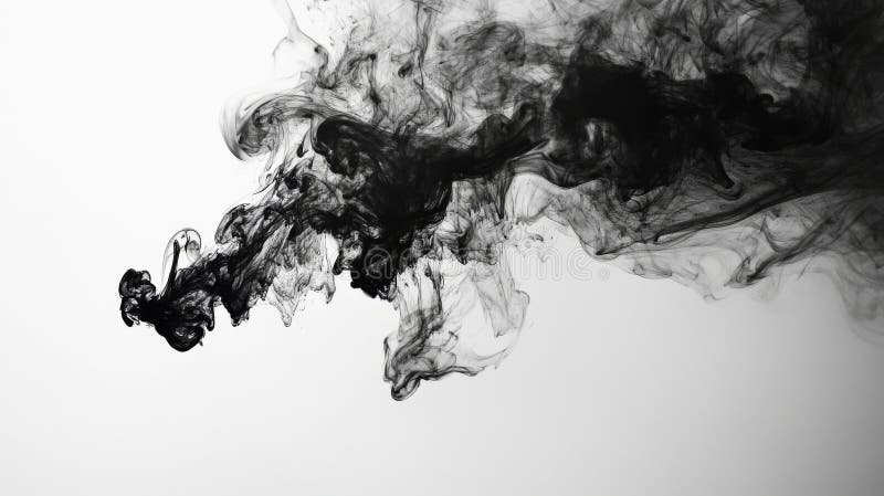 Black Ink Swirl on White Background Abstract Art Stock Illustration ...