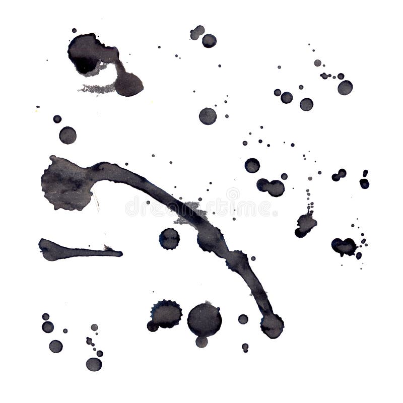 Spray of Black Ink. Spots Texture Stock Illustration - Illustration of ...