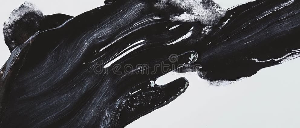 Black Ink Texture Created with a Sponge on White Paper Displaying ...