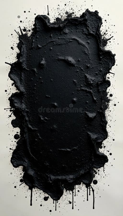 Black Ink Texture Heavy Rolled Effect Uneven Surface High Contrast ...