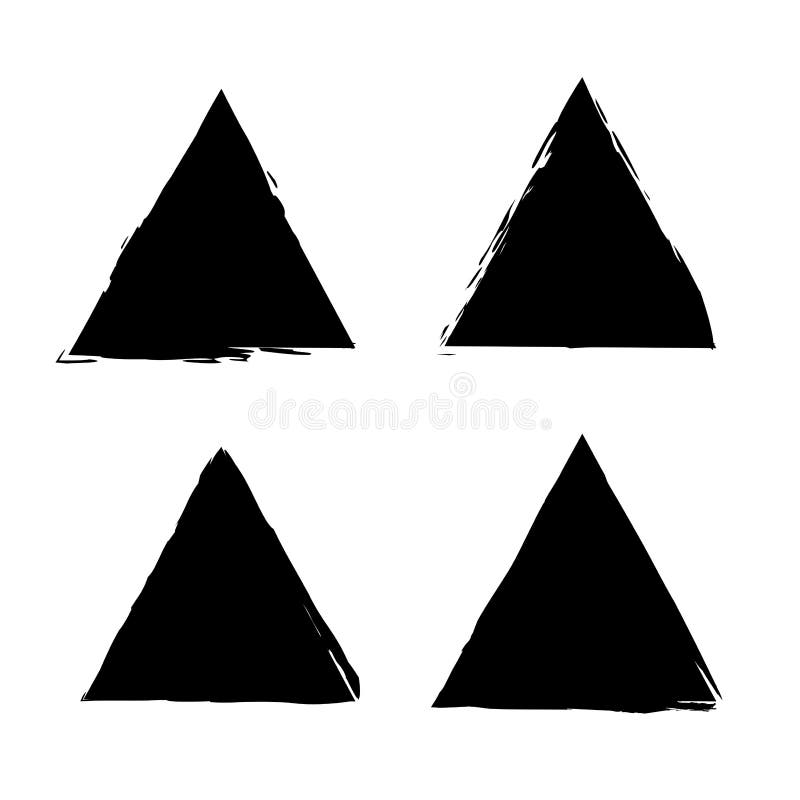 Black Ink Triangle Strokes on White Background. Ink Brush Stroke ...
