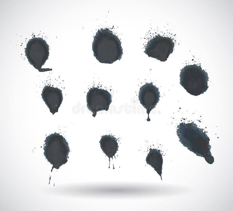 Black Ink Vector Spray Stains Stock Vector - Illustration of ...