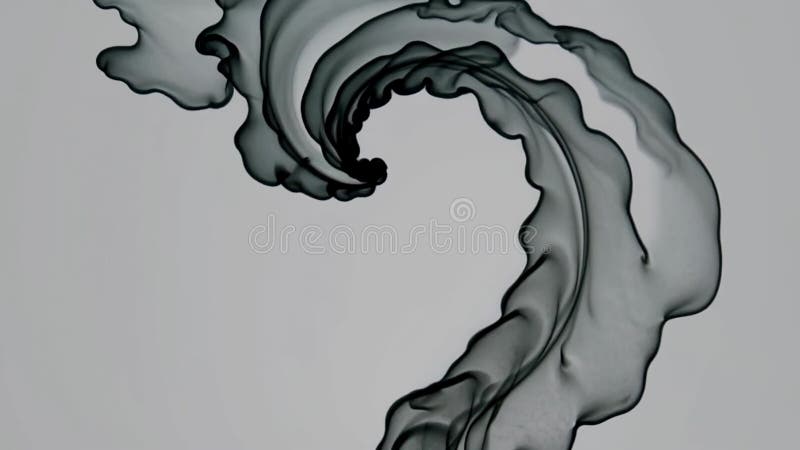 Black Ink in Water, Abstract Smoky Shape, on White Background. with ...