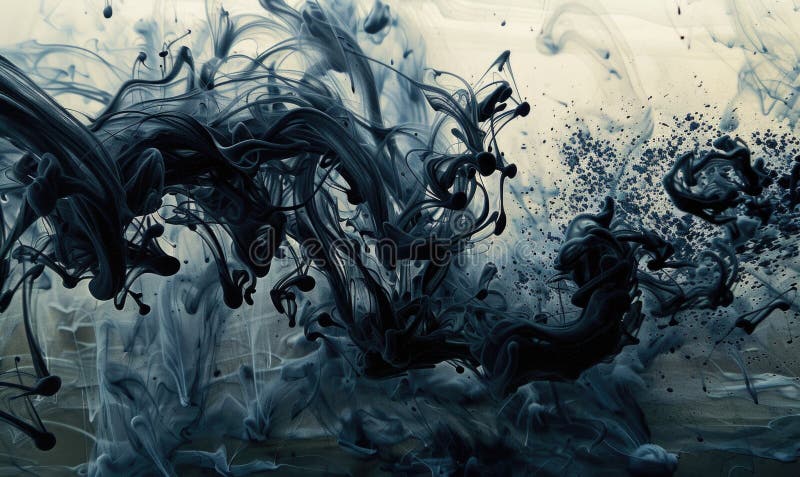 Black Ink on White Background Stock Image - Image of colours, fluid ...