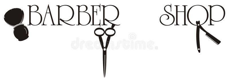 Inscription barber shop stock illustration. Illustration of style ...