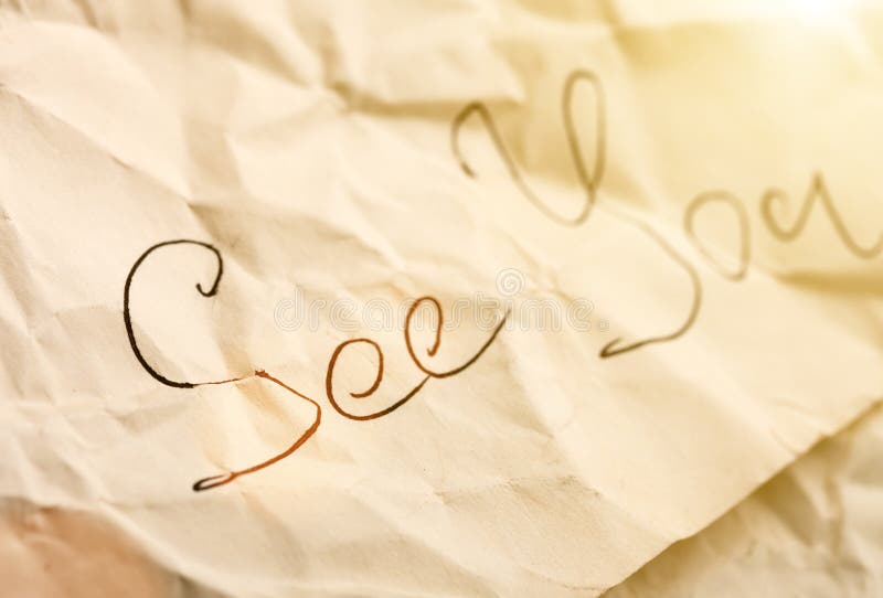 Black Inscription on Piece of Paper Stock Image - Image of calligraphy ...