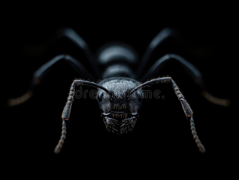 Black Insect on Green Branch Stock Image - Image of macro, nature ...