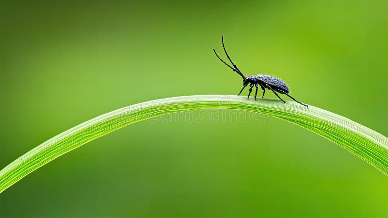 Black Insect Crawling on a Green Leaf during Daylight Hours Stock Image ...