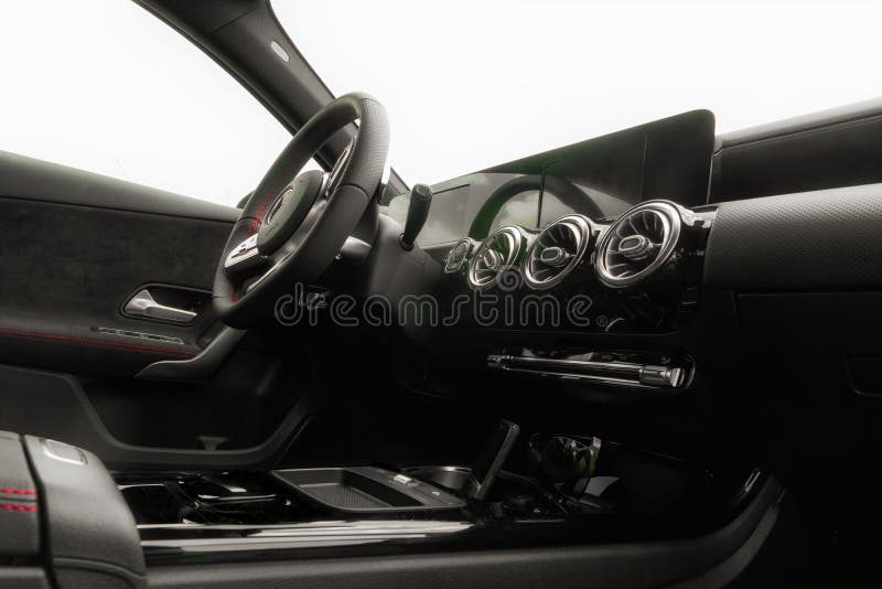 Black Interior in the Front of a Sports Car Stock Photo - Image of ...