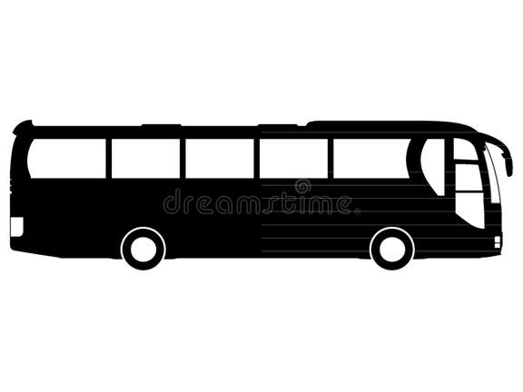 Black Interstate Bus Drawing Stock Vector - Illustration of heavy, four ...