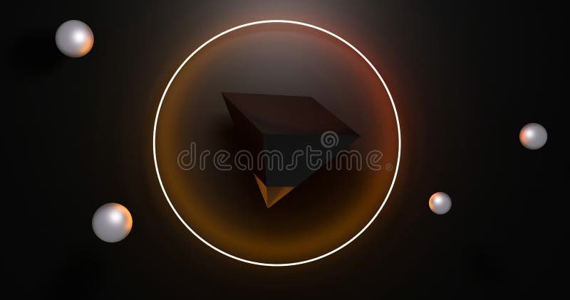 Black Inverted Pyramid Concept. 3D Illustration Stock Illustration ...