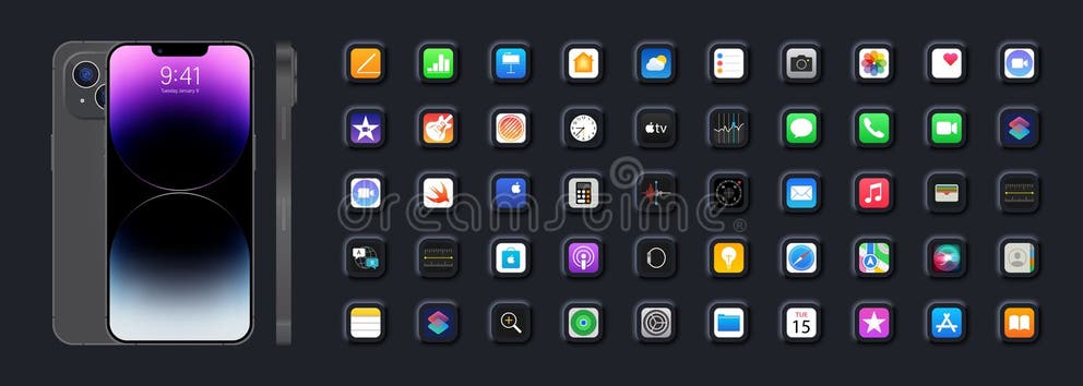 Black Iphone 15. Apple Mockup. Apple Interface. Apple Apps. Apple Logo ...