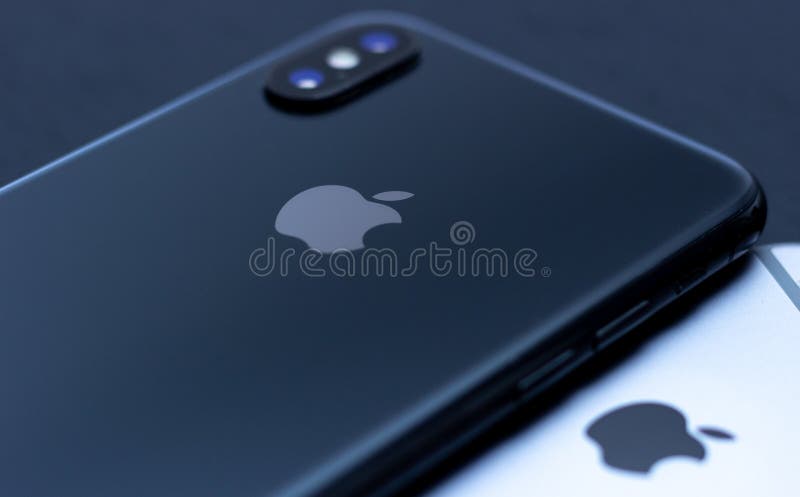 Black IPhone X Logo, Back Panel with Logo Editorial Photography - Image ...