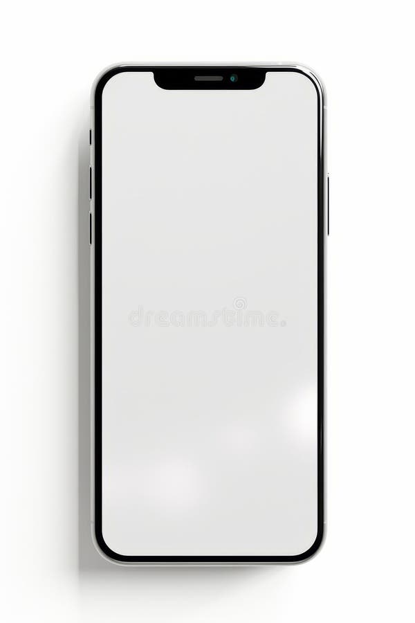 Black Iphone with White Screen and Black Frame on it. Generative AI ...