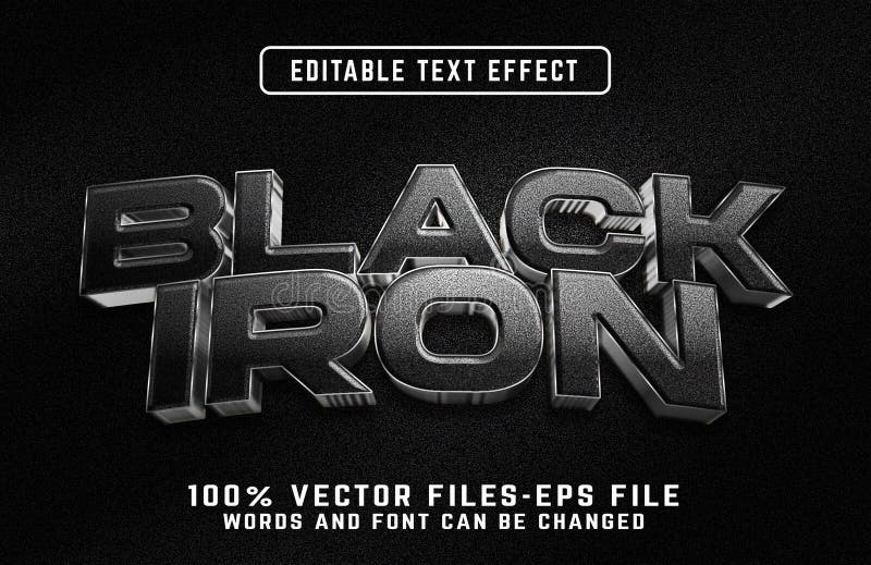 Black Iron 3d Realistic Text Effect Premium Vectors Stock Vector - Illustration of glamour ...