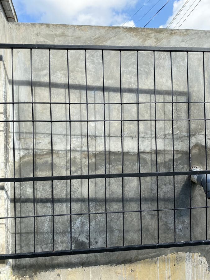 Black Iron Fence with a Checkered Design Stock Photo - Image of pattern ...