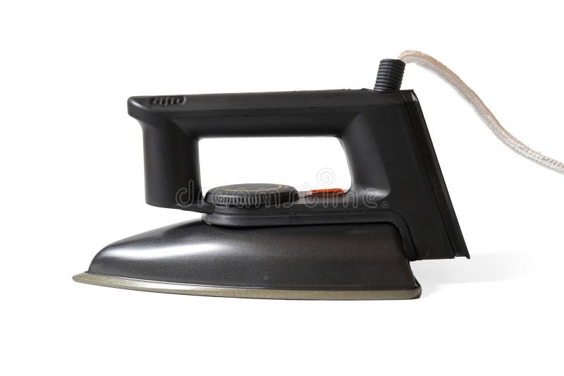 Black Iron Side View Isolated on a White Background Stock Image - Image ...