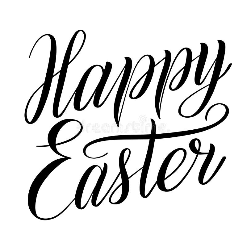 Happy Easter. Calligraphic Style Design Element for Greeting Cards ...