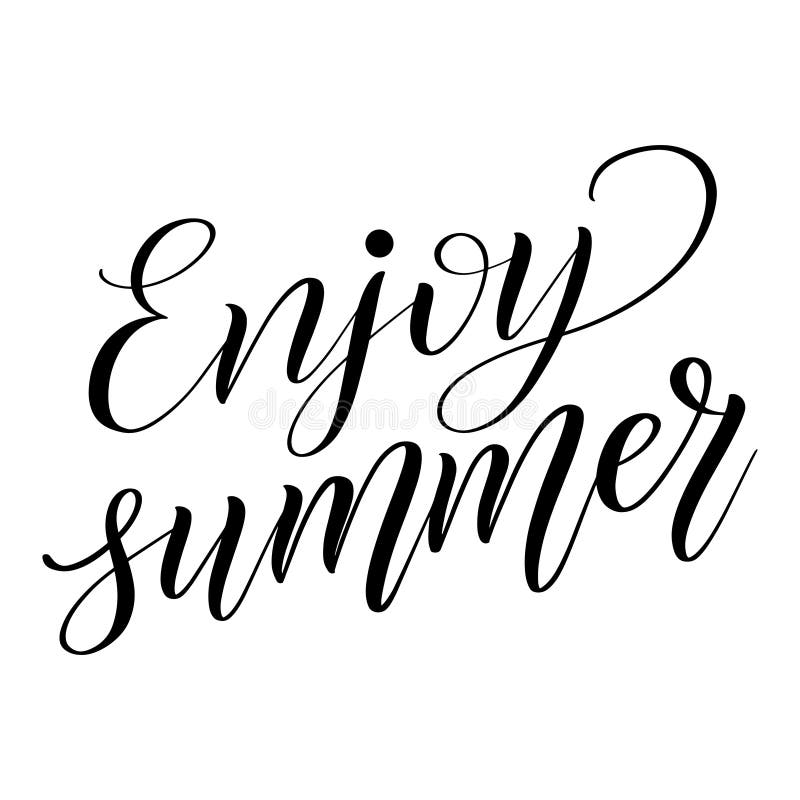 Enjoy Summer. Inspirational Script Lettering. Stock Vector ...