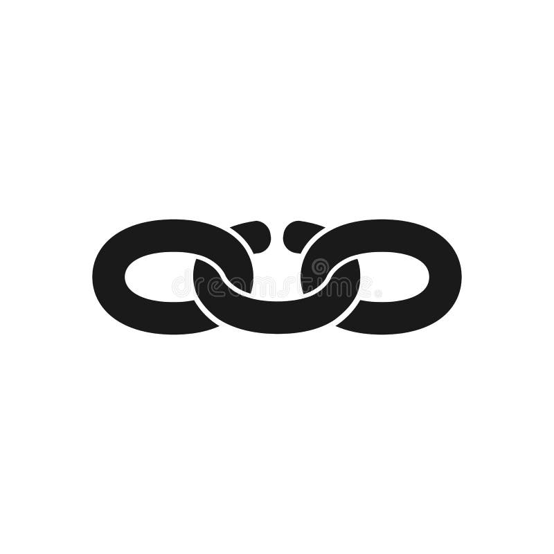 Black Isolated Icon of Broken Chain on White Background. Silhouette of ...