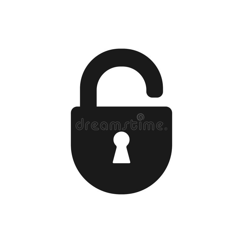 Silhouette Padlock Security Icon Flat Stock Illustration - Illustration ...