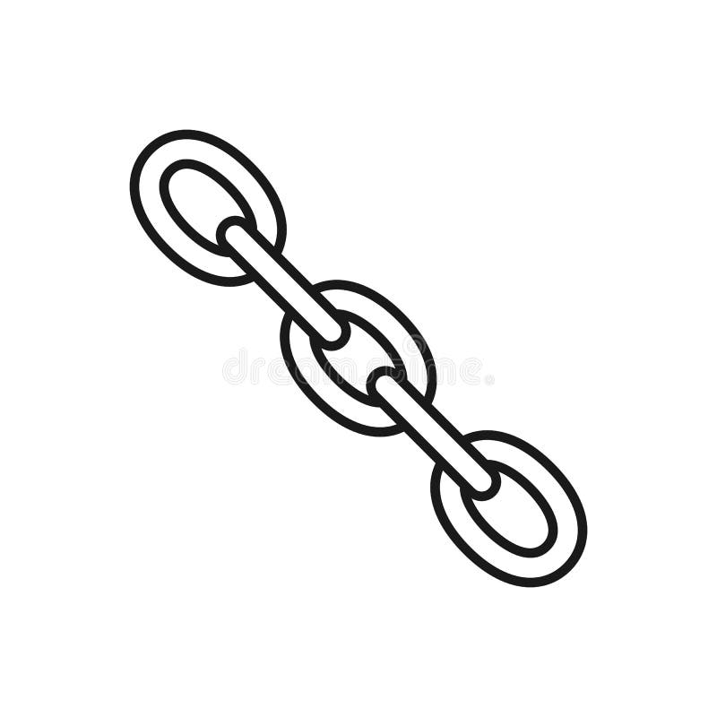 Black Isolated Outline Icon of Chain on White Background. Line Icon of ...