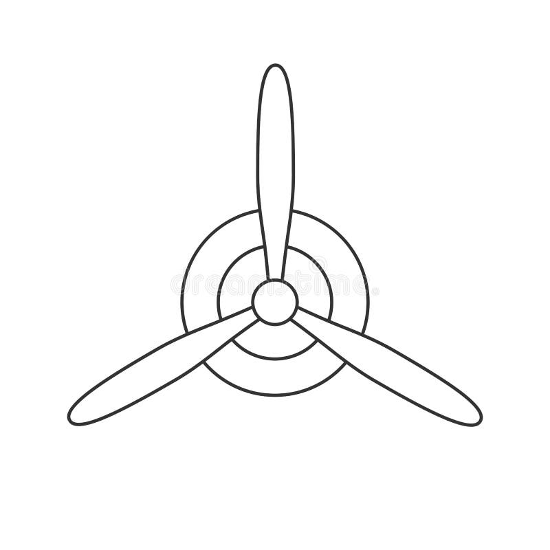 Black Isolated Outline Icon of Propeller on White Background. Line Icon ... Black Isolated Outline Icon of Propeller on White Background. Line Icon ...