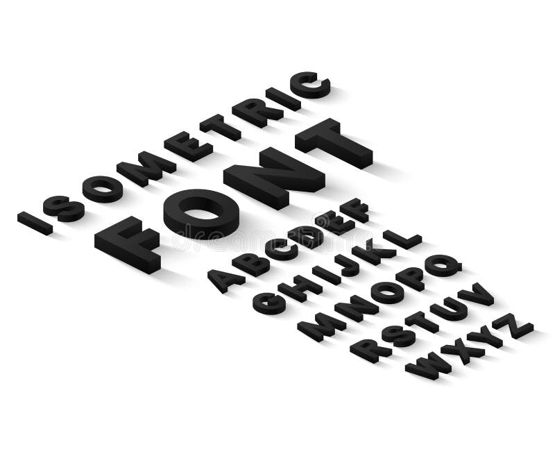 Isometric font icon stock illustration. Illustration of letters - 65317969