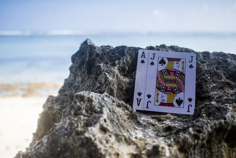 Black Jack Poker Card Gamble Beach Theme Stock Image - Image of jack ...