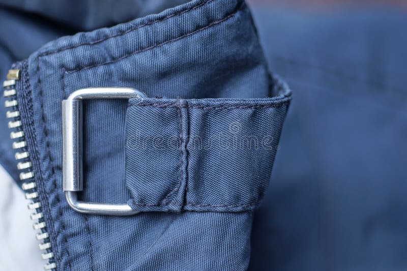 Black Jacket with a Zip with a Strap and a White Metal Ring Stock Image ...