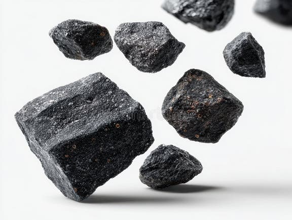 Black Jagged Rocks on a Light Background, Natural Formations with Soft ...